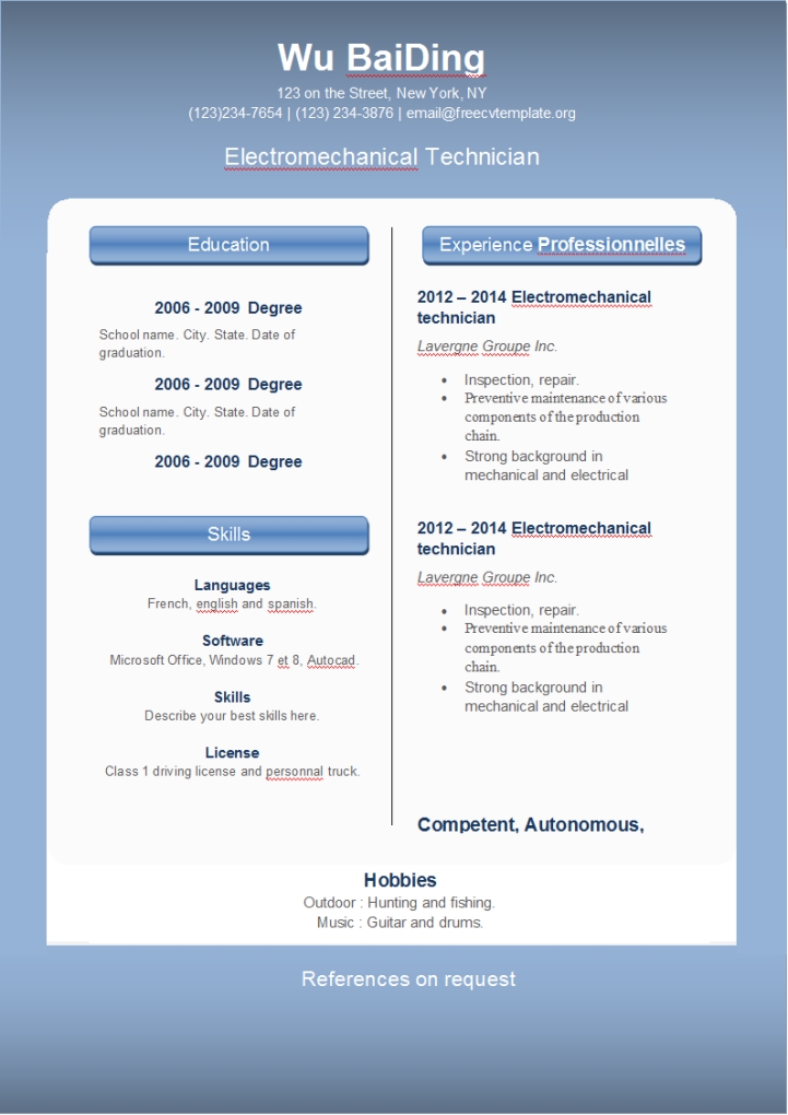 WORD of CV.docx | WPS Free Templates
